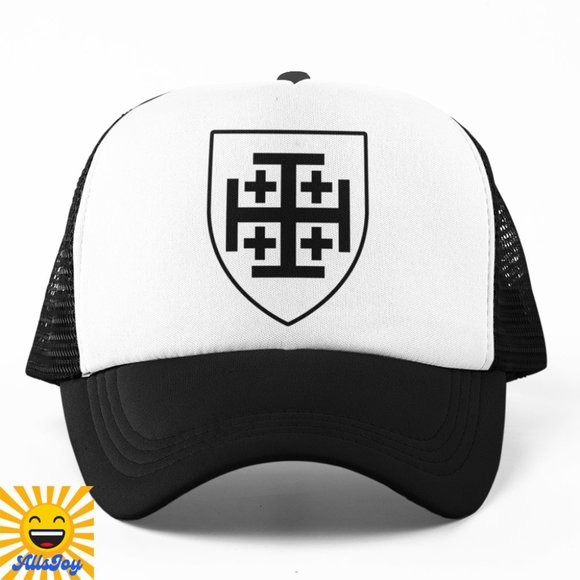 AllsJoy | Accessories | Jerusalem Cross Kingdom Arms Crest Foam Trucker ...